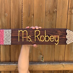 Teacher Name String Art, Personalized Sign, Pencil Sign, Teacher Gift ...