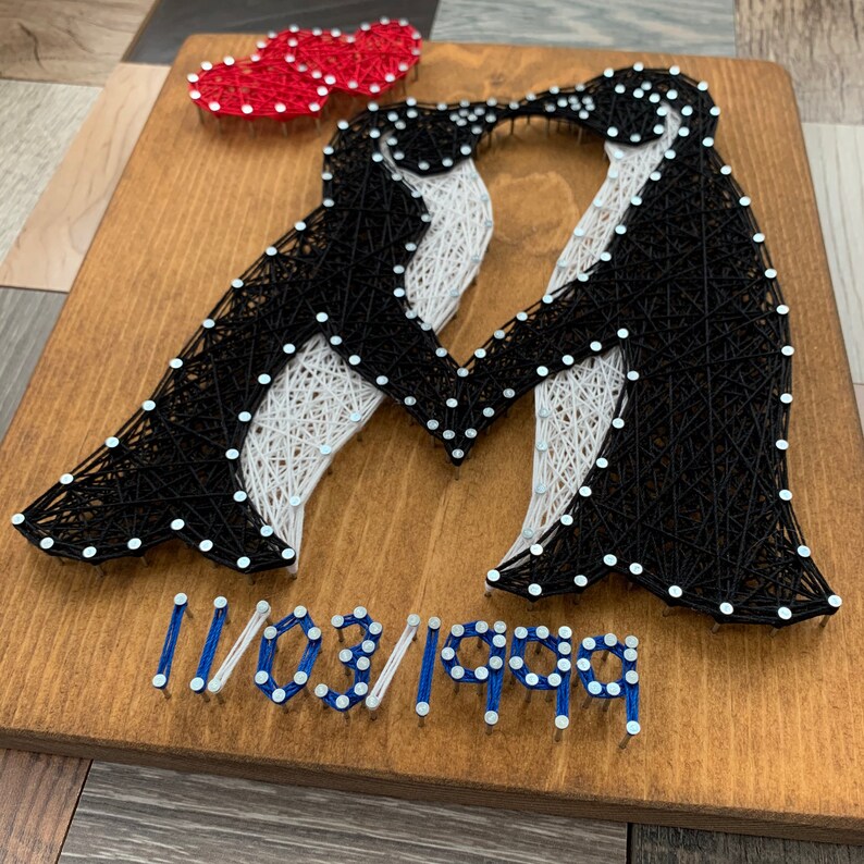 Penguin String Art Penguin Sign Fifth Anniversary Gift | Etsy