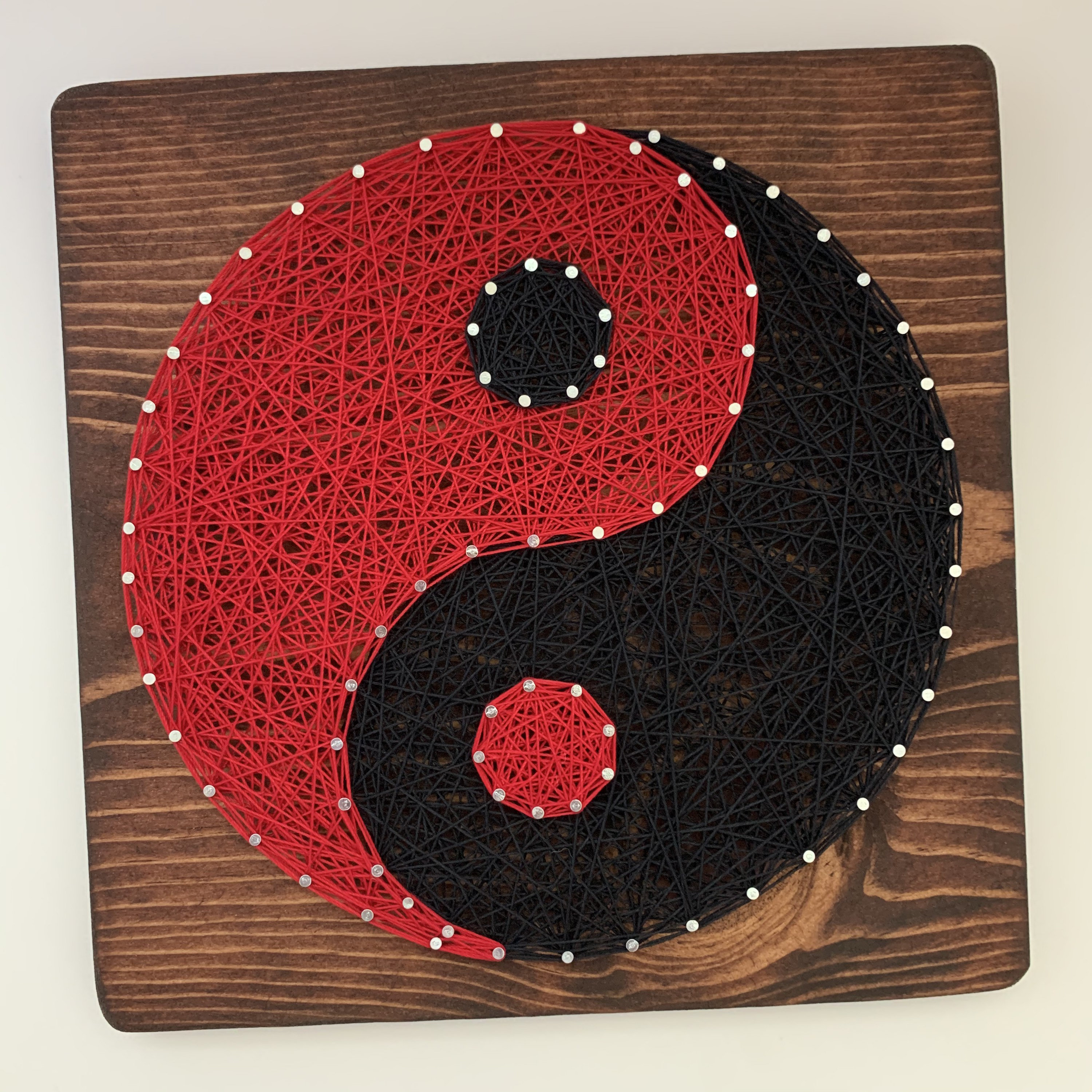 Yin Yang String Art Black and White Wall Art Couples Gift | Etsy