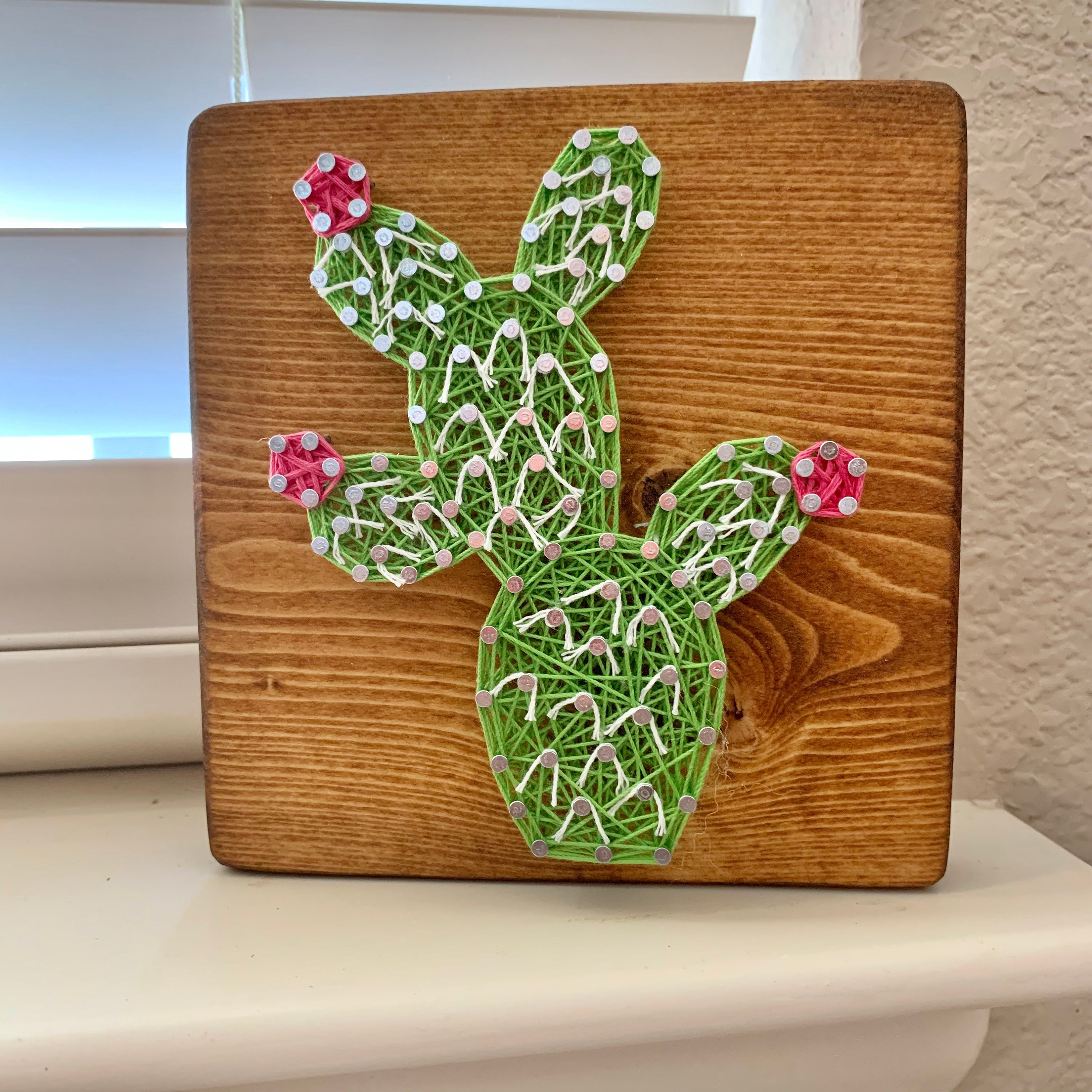 Cactus String Art Desert Bloom Prickly Pear Desert Theme | Etsy