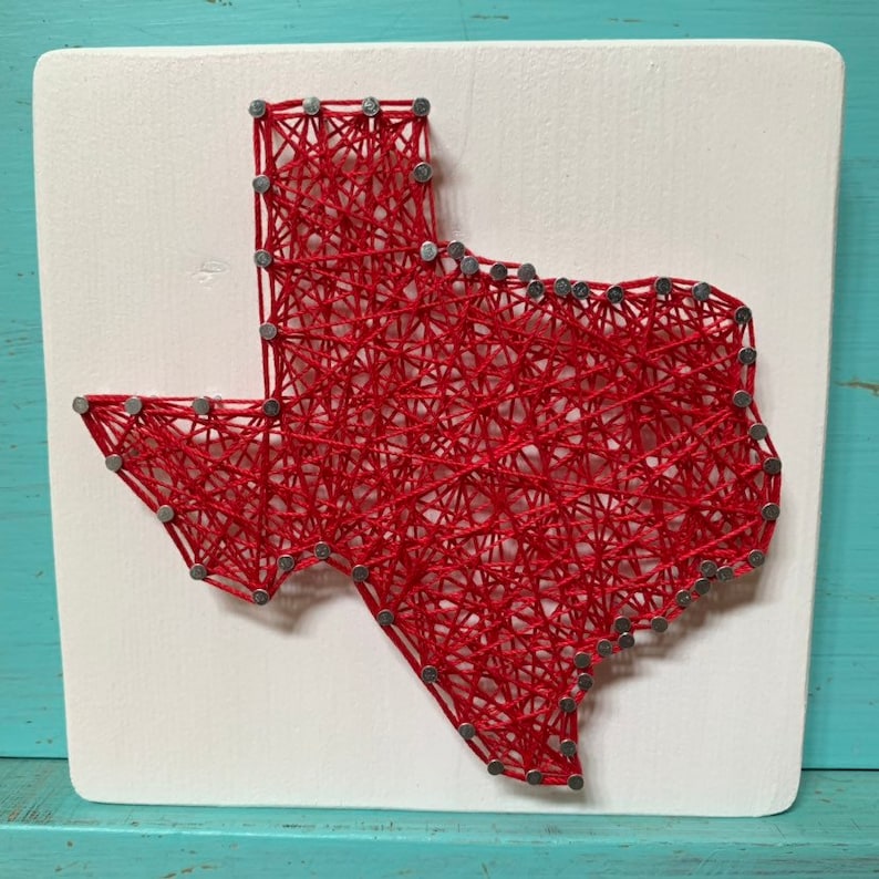 Texas String Art Texas Decor State Decor State Wall Art | Etsy