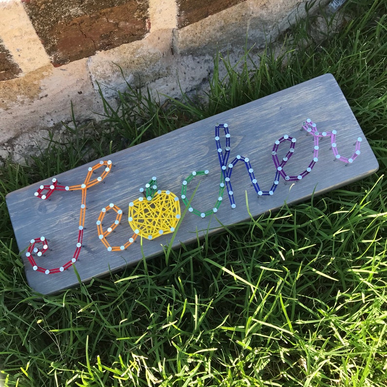 Teacher String Art Rainbow Sign Teacher Gifts Teacher - Etsy