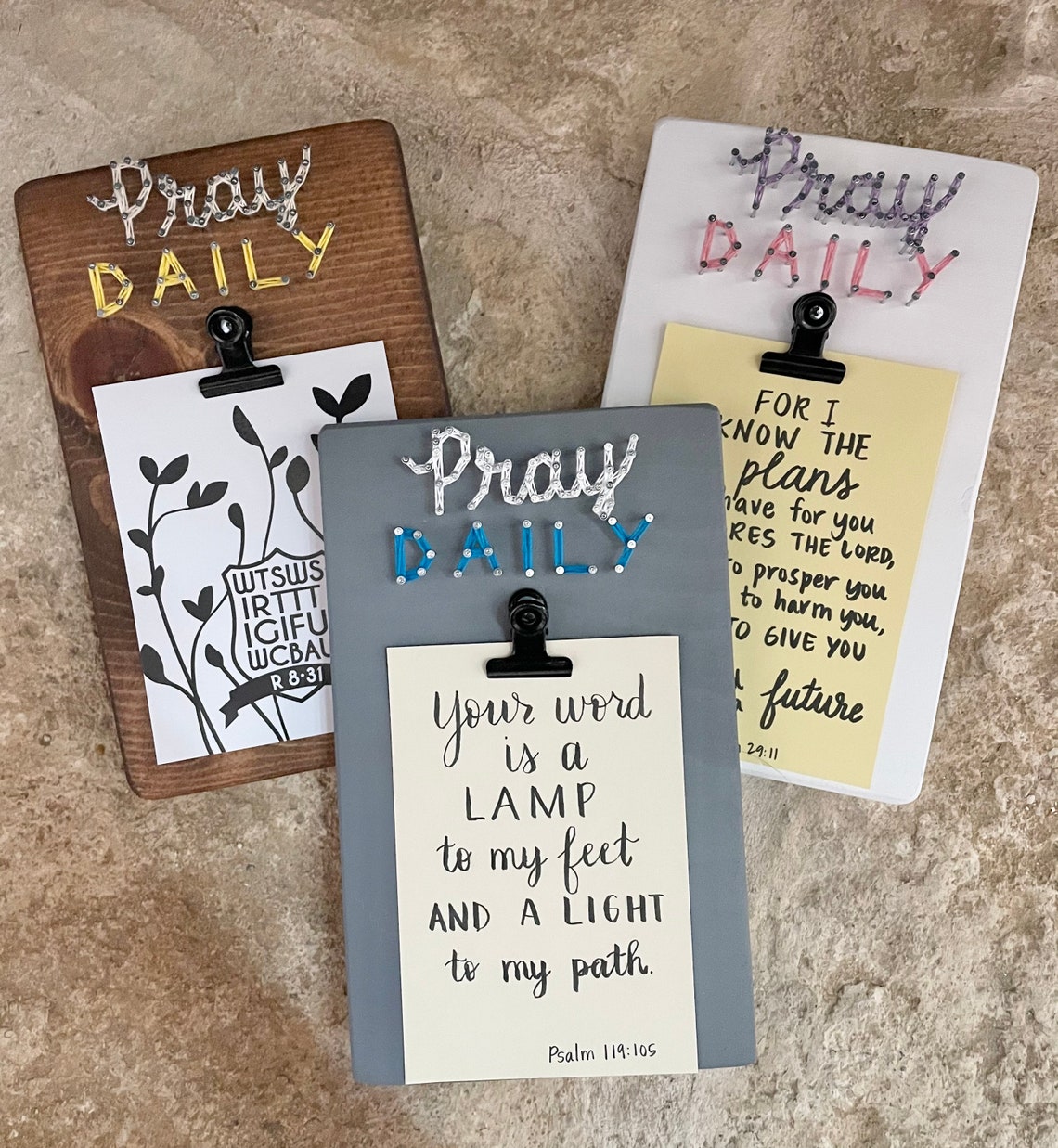 Religious String Art Prayer Card Holder Scripture Wall Art - Etsy