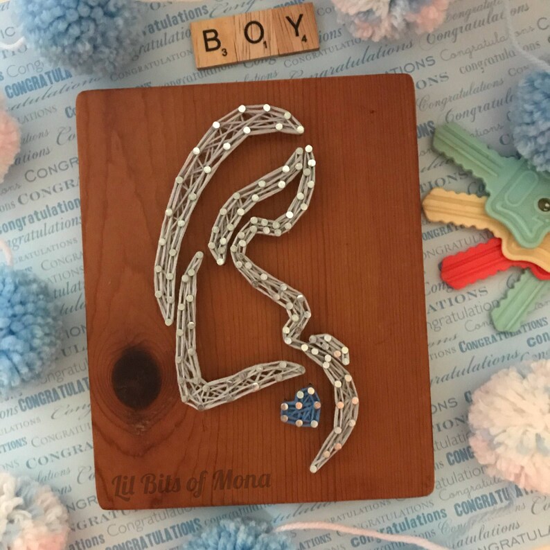 Baby Bump String Art Baby Gift Gender Reveal Baby Shower | Etsy
