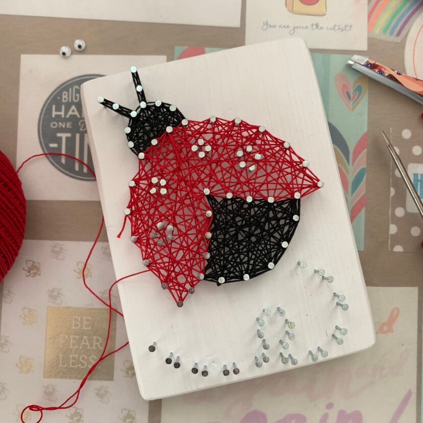 Ladybug String Art Animal Art Ladybug Gifts String Nail | Etsy