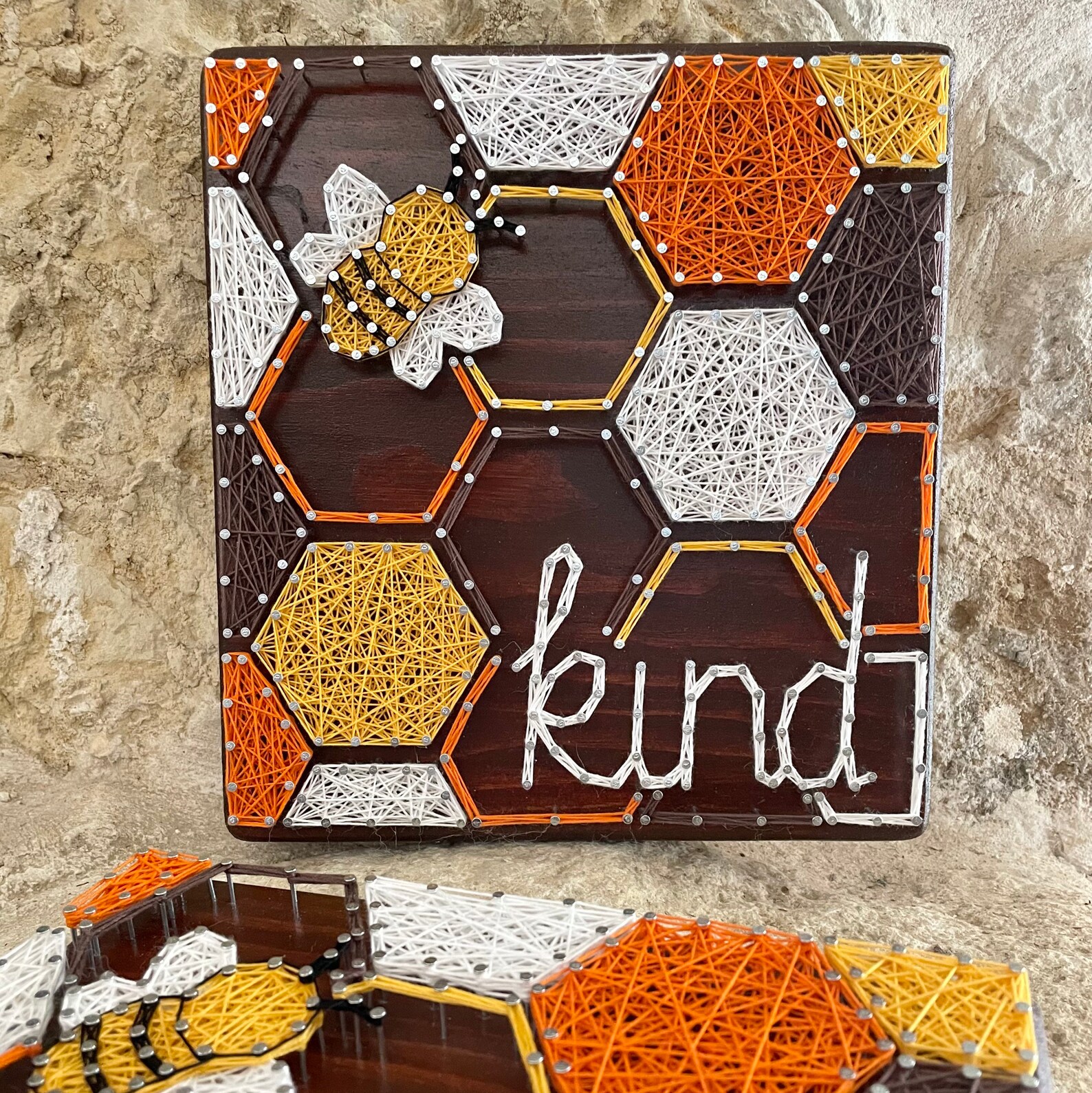 Honeycomb String Art Bee Hive Sign Bee Lovers Gift Bee - Etsy