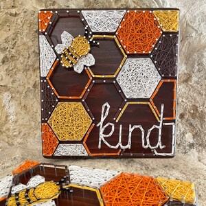 Honeycomb String Art, Bee Hive Sign, Bee Lovers Gift, Bee Keeper Sign ...