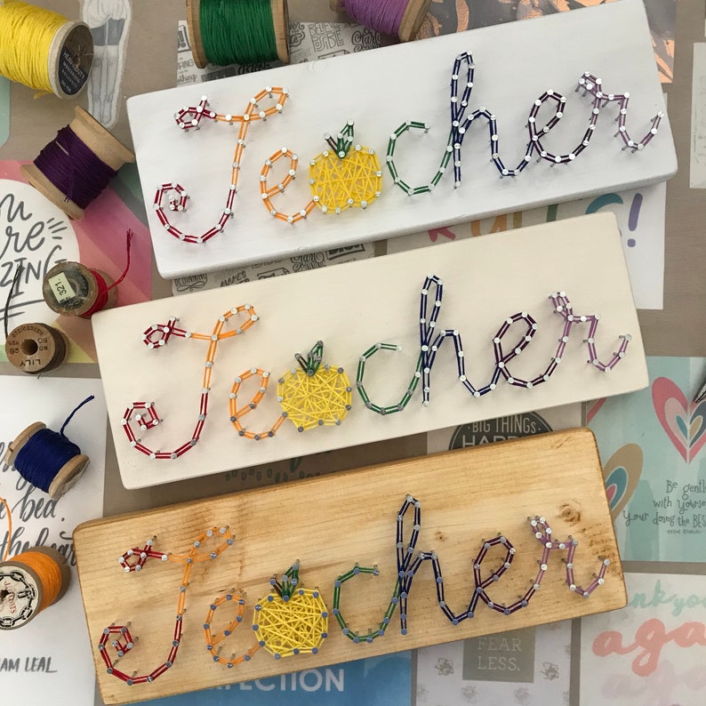 Teacher String Art Rainbow Sign Teacher Gifts Teacher - Etsy