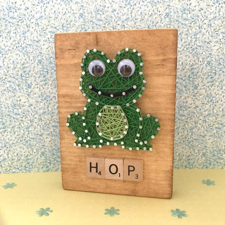 Frog Art String and Nail Frog Gifts Nail Art Children Room | Etsy