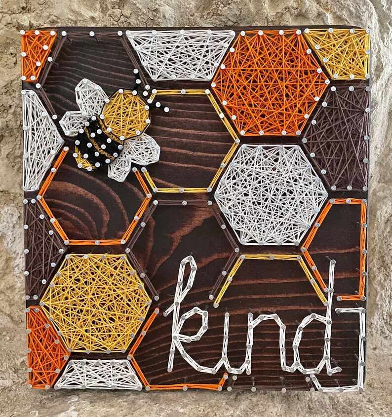 Honeycomb String Art Bee Hive Sign Bee Lovers Gift Bee - Etsy