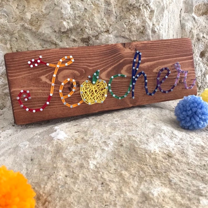 Teacher String Art Rainbow Sign Teacher Gifts Teacher - Etsy