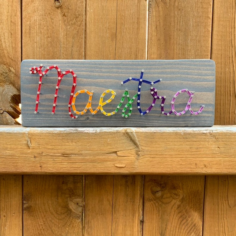 Spanish Teacher String Art Maestra Rainbow Sign Teacher | Etsy