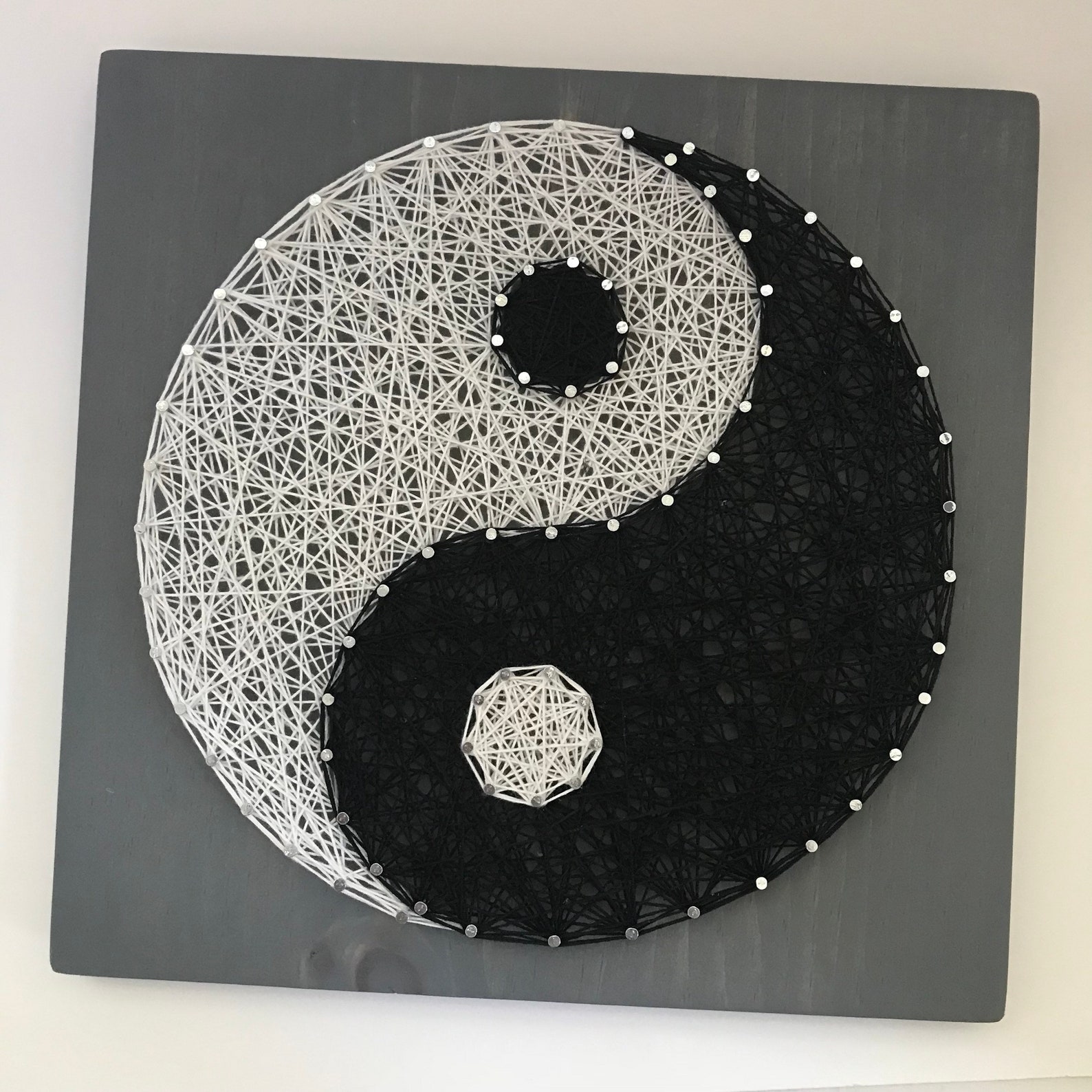 Yin Yang String Art Black and White Wall Art Couples Gift - Etsy