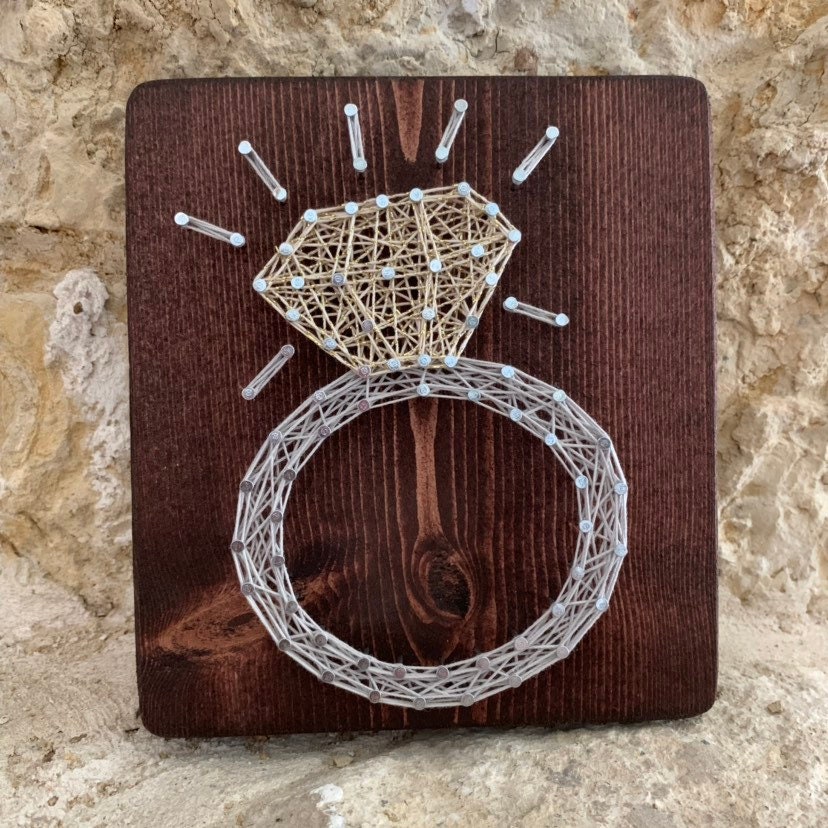Engagement Ring String Art Fifth Anniversary Gift Bridal | Etsy