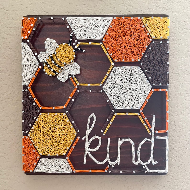 Honeycomb String Art Bee Hive Sign Bee Lovers Gift Bee - Etsy