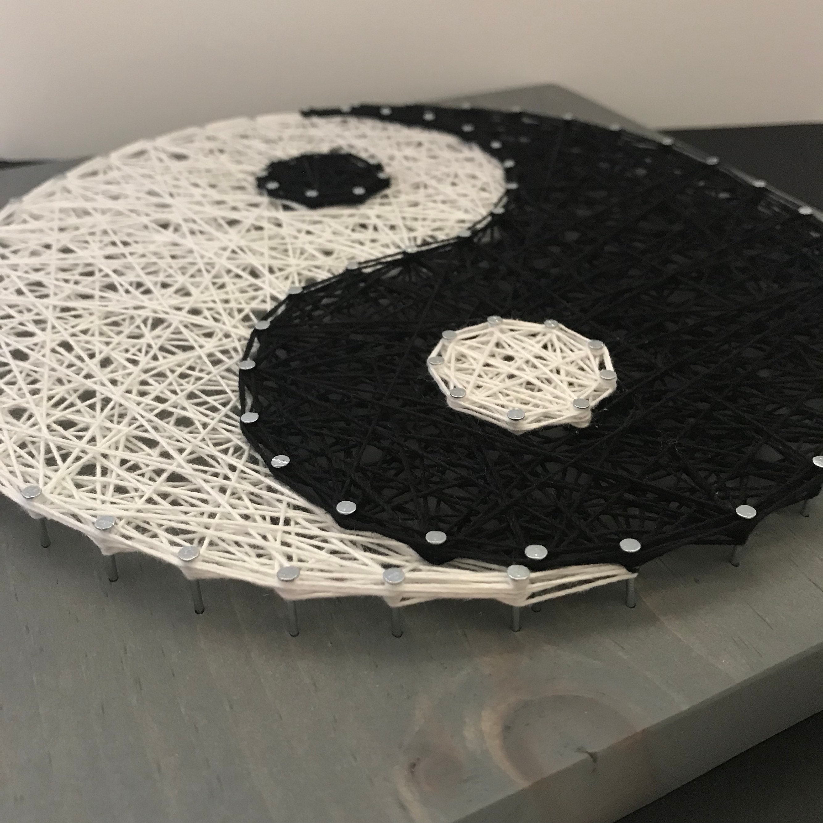 Yin Yang String Art Black and White Wall Art Couples Gift | Etsy