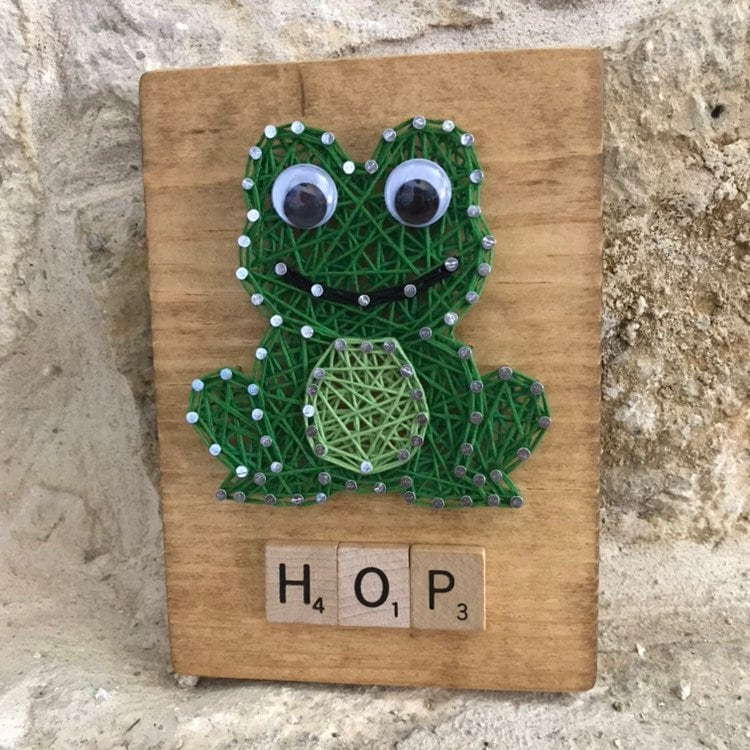 Frog Art String and Nail Frog Gifts Nail Art Children Room | Etsy