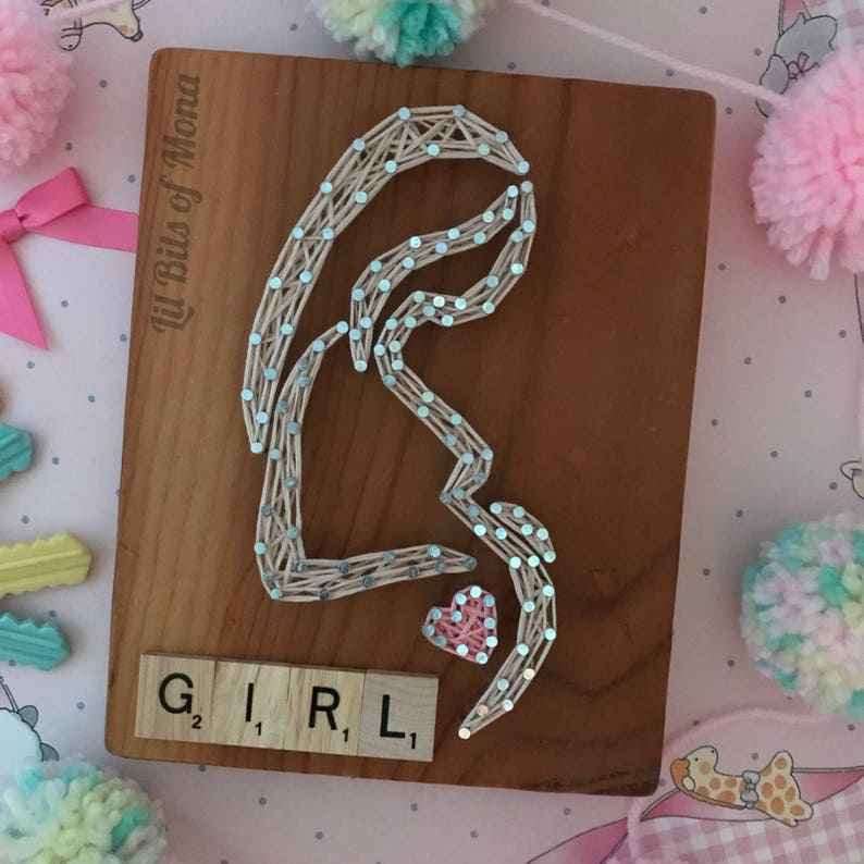 Baby Bump String Art Baby Gift Gender Reveal Baby Shower | Etsy