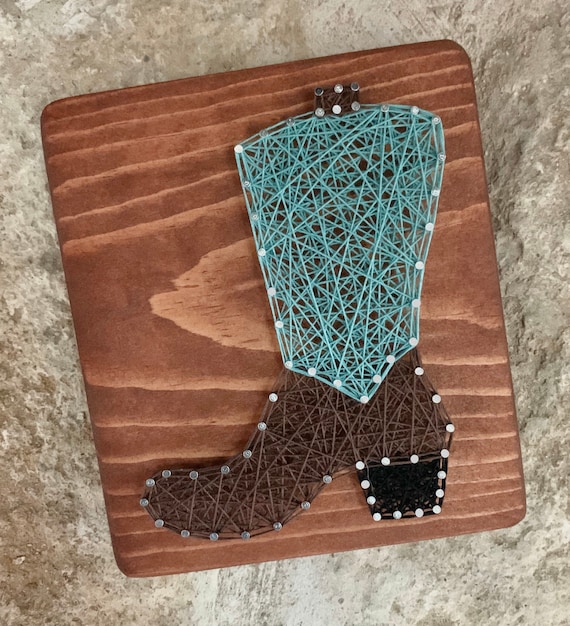 Boot String Art Cowboy Boot Sign Rodeo Decor Western Themed - Etsy
