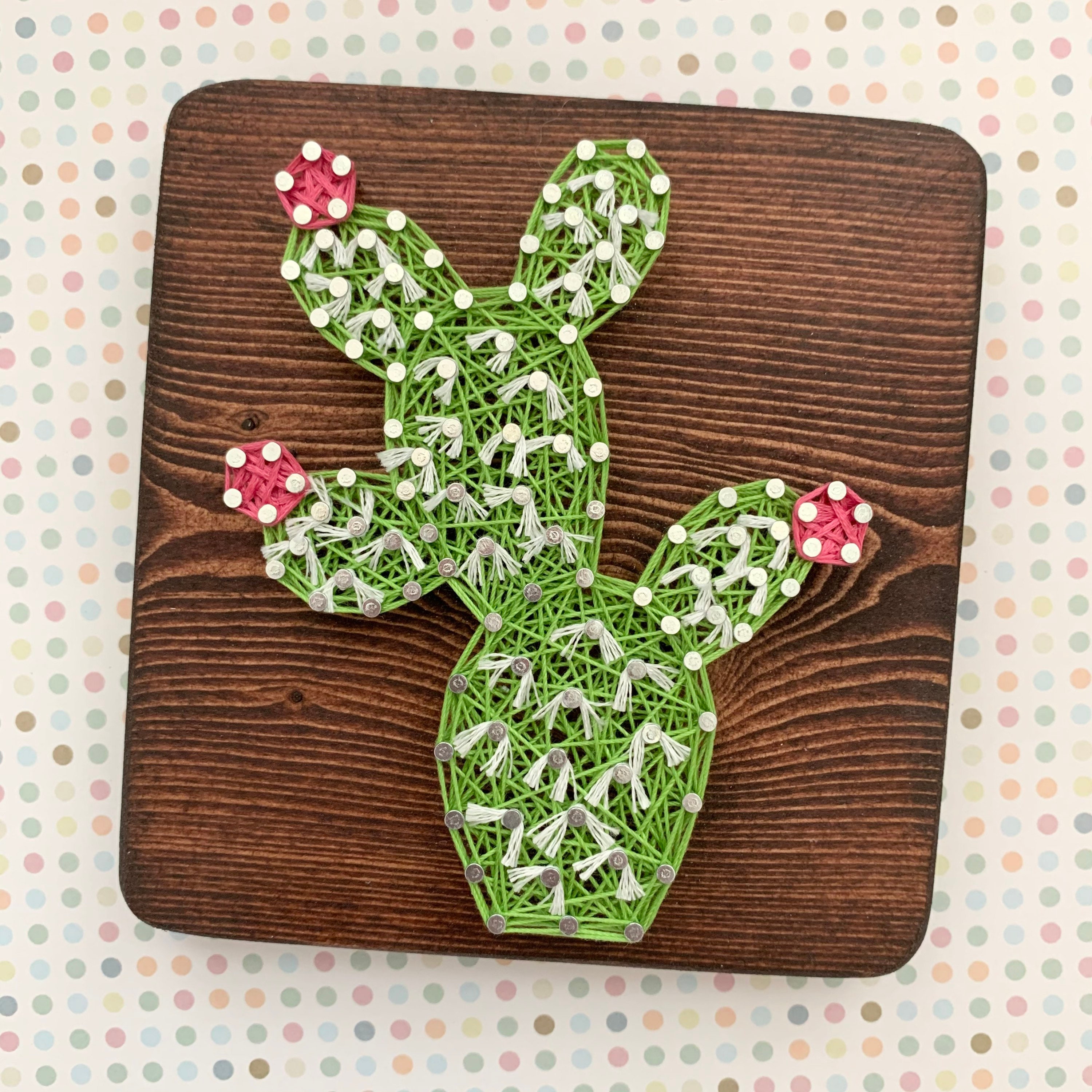 Cactus String Art Desert Bloom Prickly Pear Desert Theme | Etsy