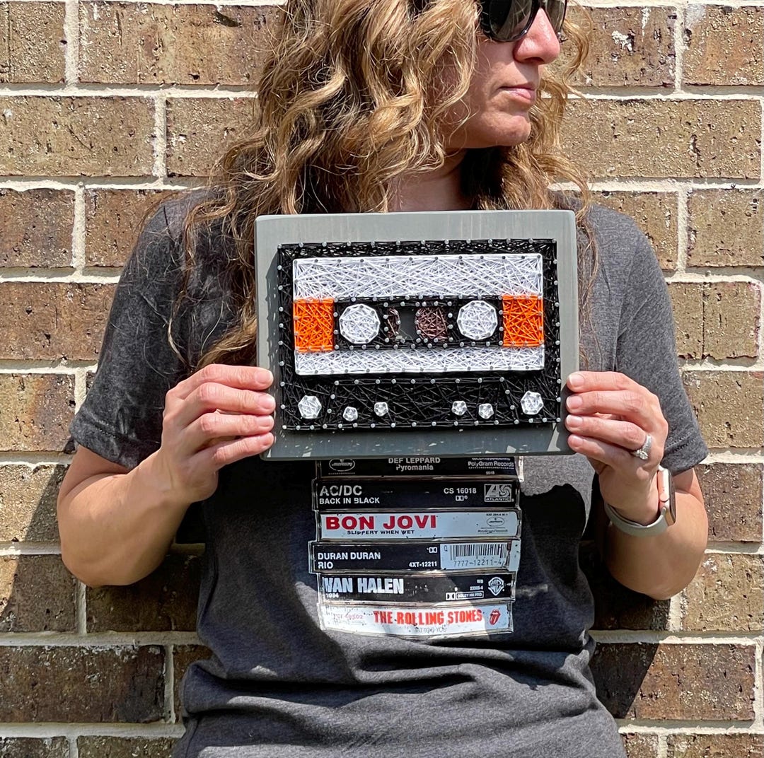 Cassette String Art, Retro Mixed Tape, Mix Tape Art, Wooden 3D Sign ...