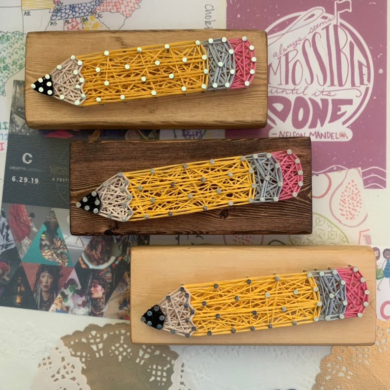 Apple & Pencil String Art Teacher Gifts School Decorations | Etsy