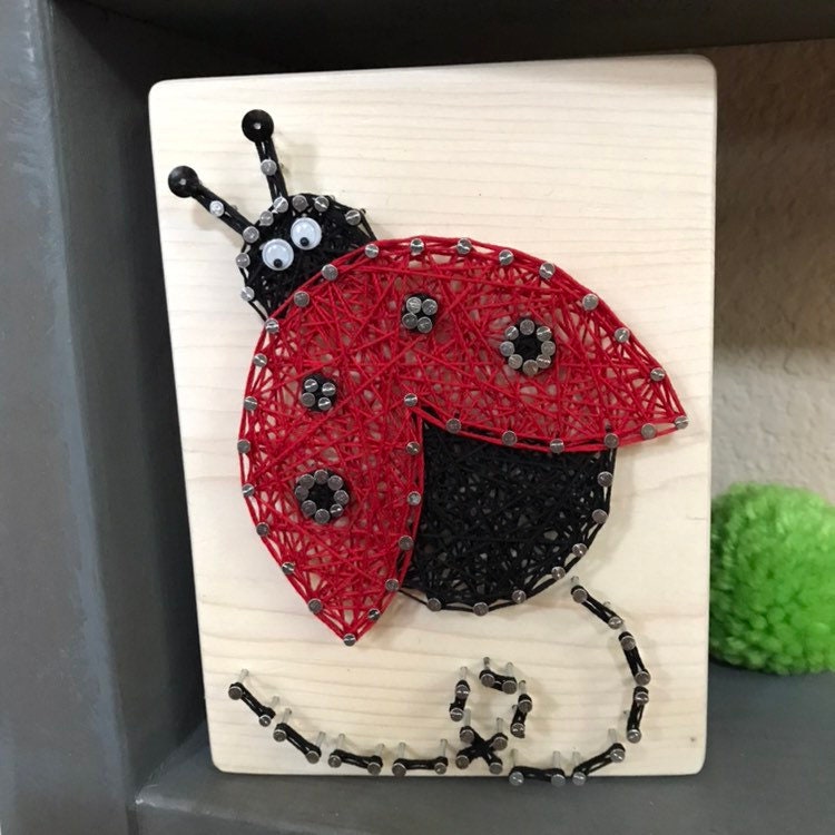 Ladybug String Art Animal Art Ladybug Gifts String Nail | Etsy