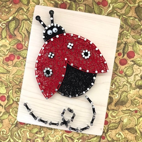 Ladybug String Art Animal Art Ladybug Gifts String Nail | Etsy