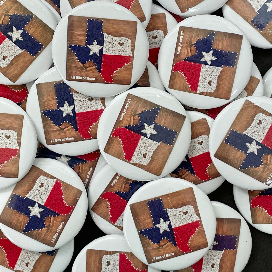 Texas String Art Button, State Button Pins, 1 3/8" Round, Texas Home ...