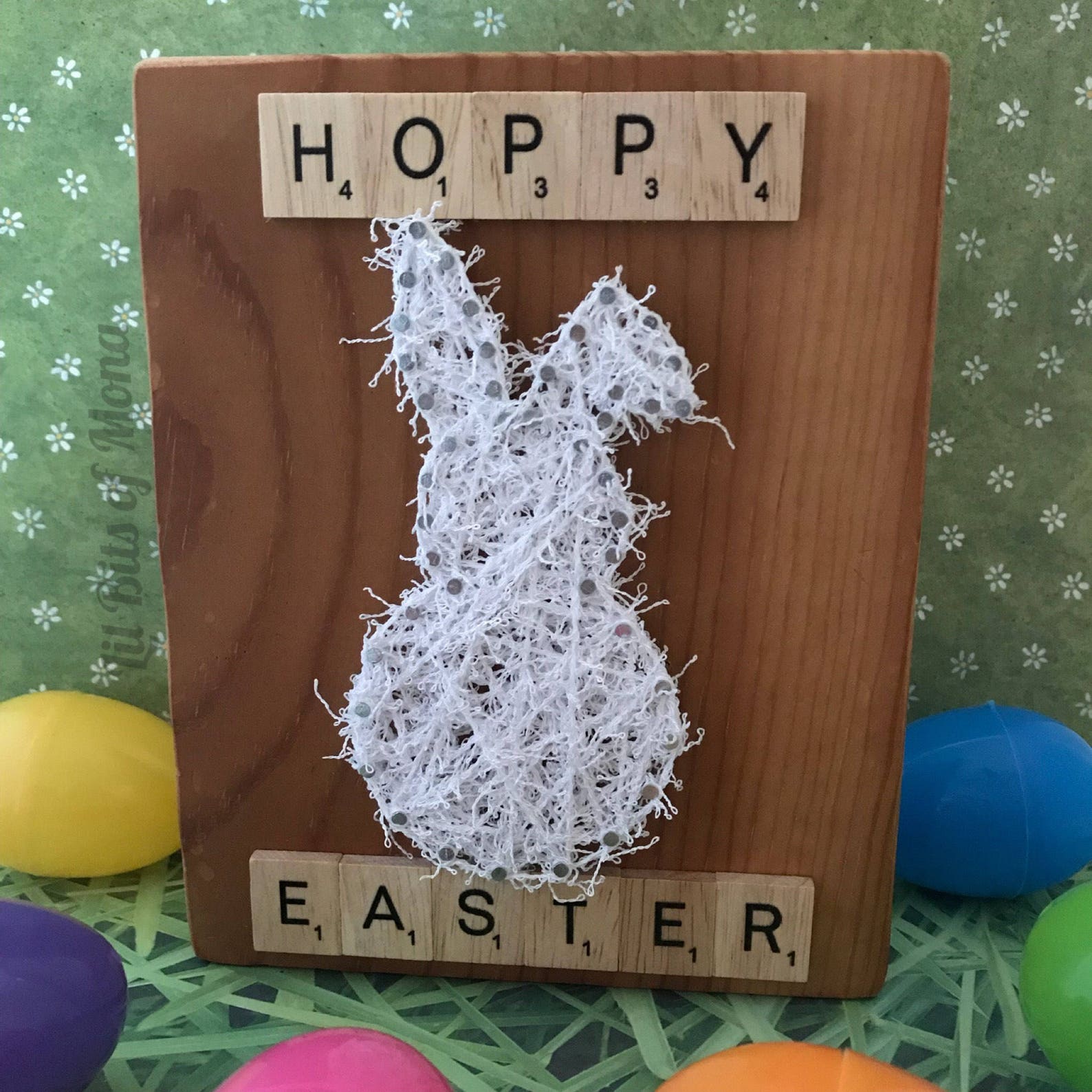 Easter Bunny Bunny String Art Wooden Sign Hoppy Easter - Etsy