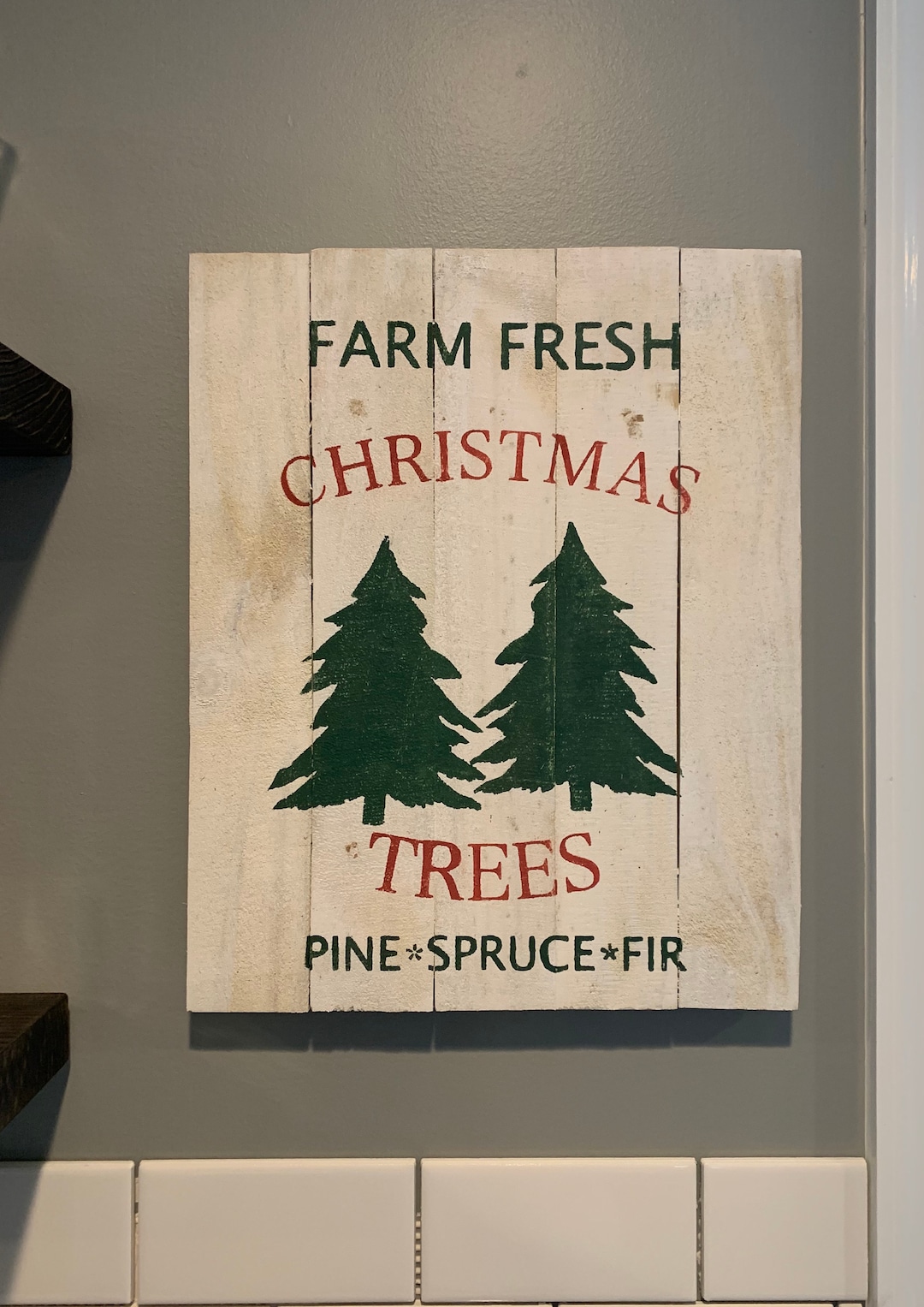 Christmas Sign, Farm Fresh Christmas Tree Sign, Pallet Wall Sign ...