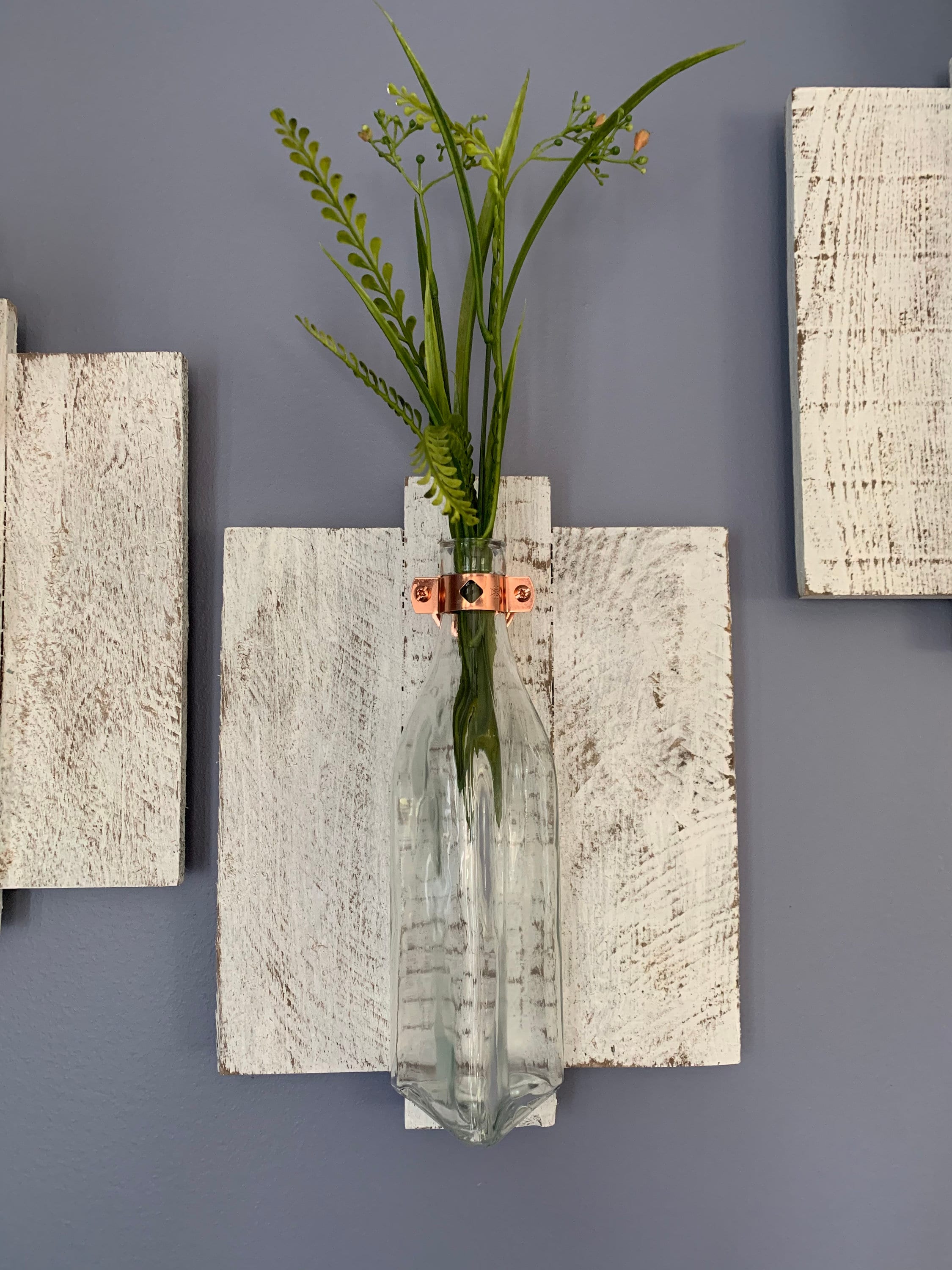 Set of 2 Rustic Wall Vases Wall Decor Pallet Wall Vases - Etsy