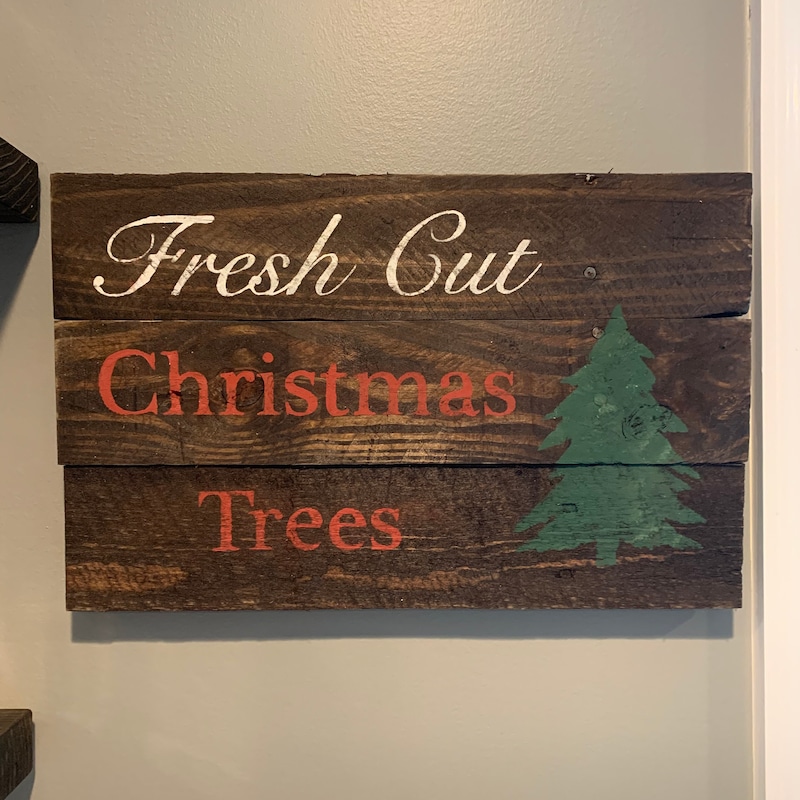 Fresh Cut Christmas Tree Sign - Etsy