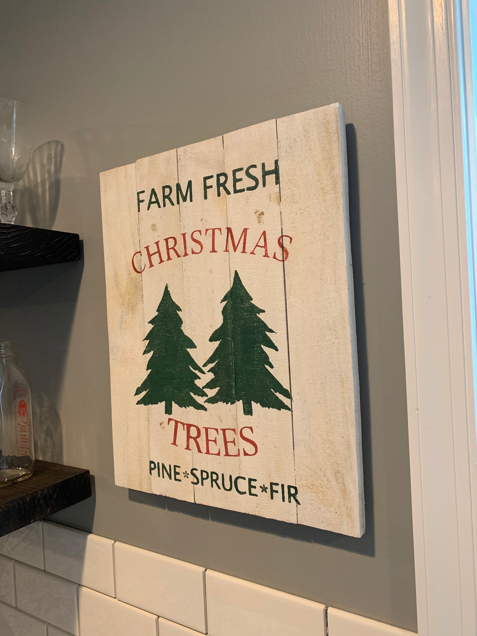 Christmas Sign, Farm Fresh Christmas Tree Sign, Pallet Wall Sign ...