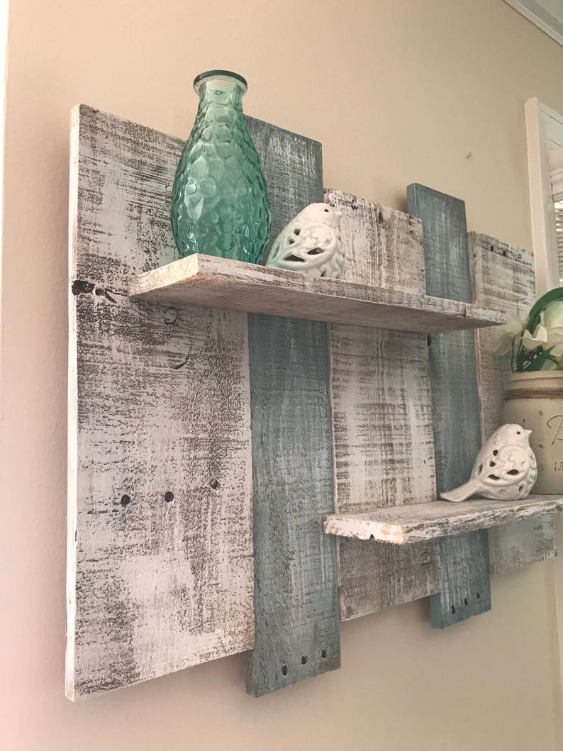 Wide Rustic Pallet Shelf Pallet Shelf Bathroom Shelf White - Etsy