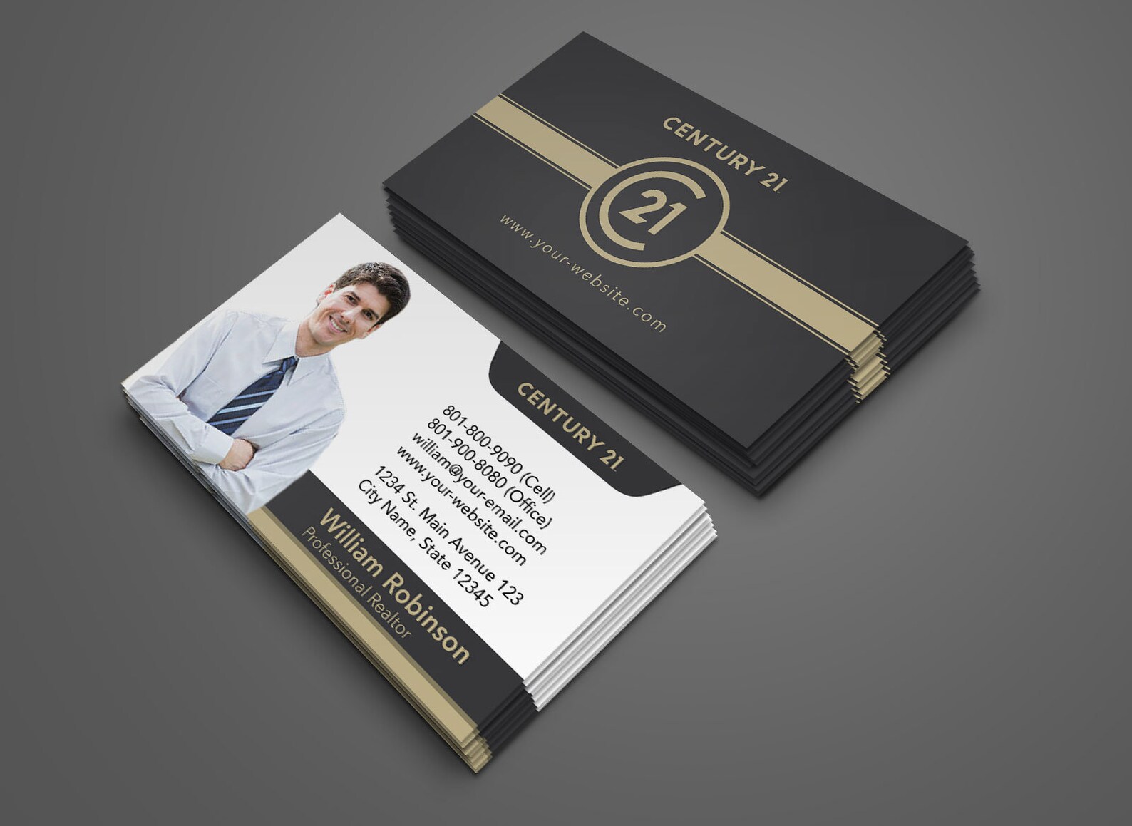 Century 21 Business Card Real Estate Business Card Design Realtor ...