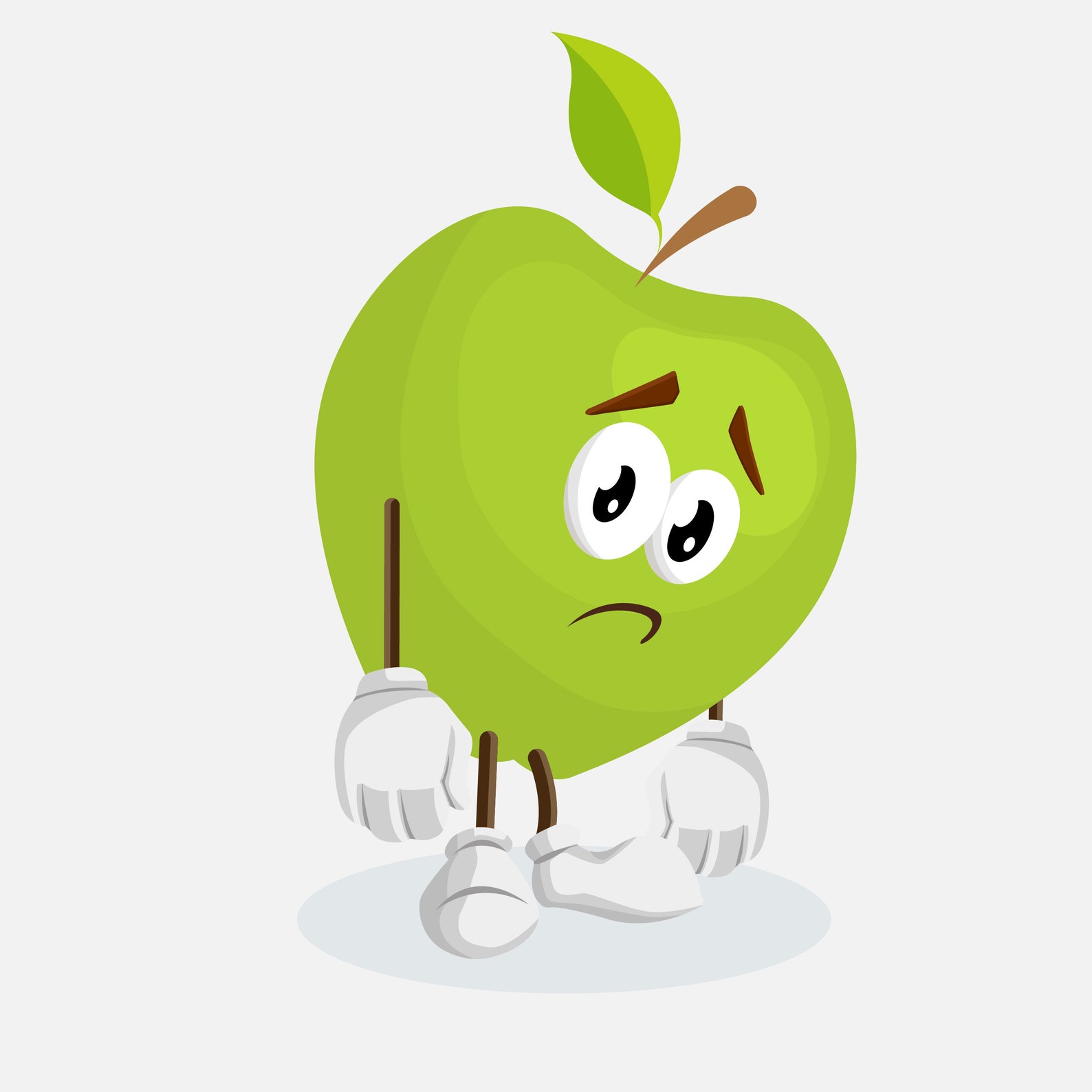11 Poses Apple Logo Mascot Character, Instant Download, Apple Mascot ...