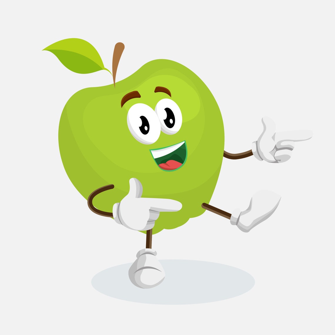 11 Poses Apple Logo Mascot Character, Instant Download, Apple Mascot ...