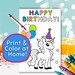 Happy Birthday Coloring Card Unicorn, Printable Unicorn Birthday ...