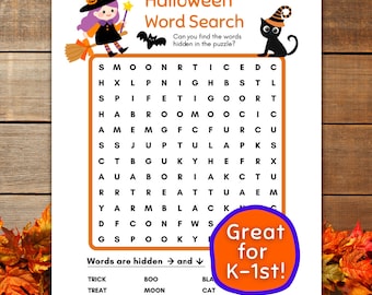 Halloween Word Search - Etsy