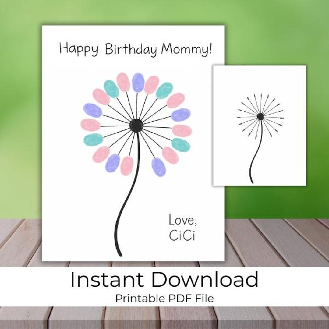 Dandelion Finger Paint Printable Craft | Fingerpaint Page for Kids ...