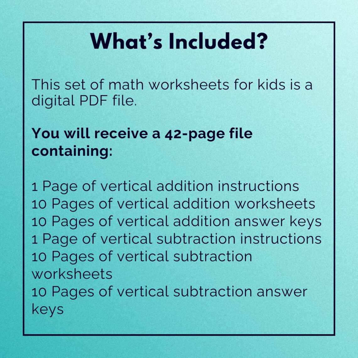 2nd Grade Math Worksheets, Vertical Addition and Subtraction - Etsy