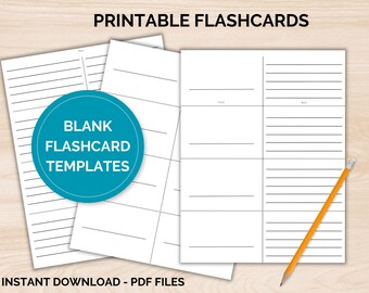 Blank Printable Flashcards - Etsy
