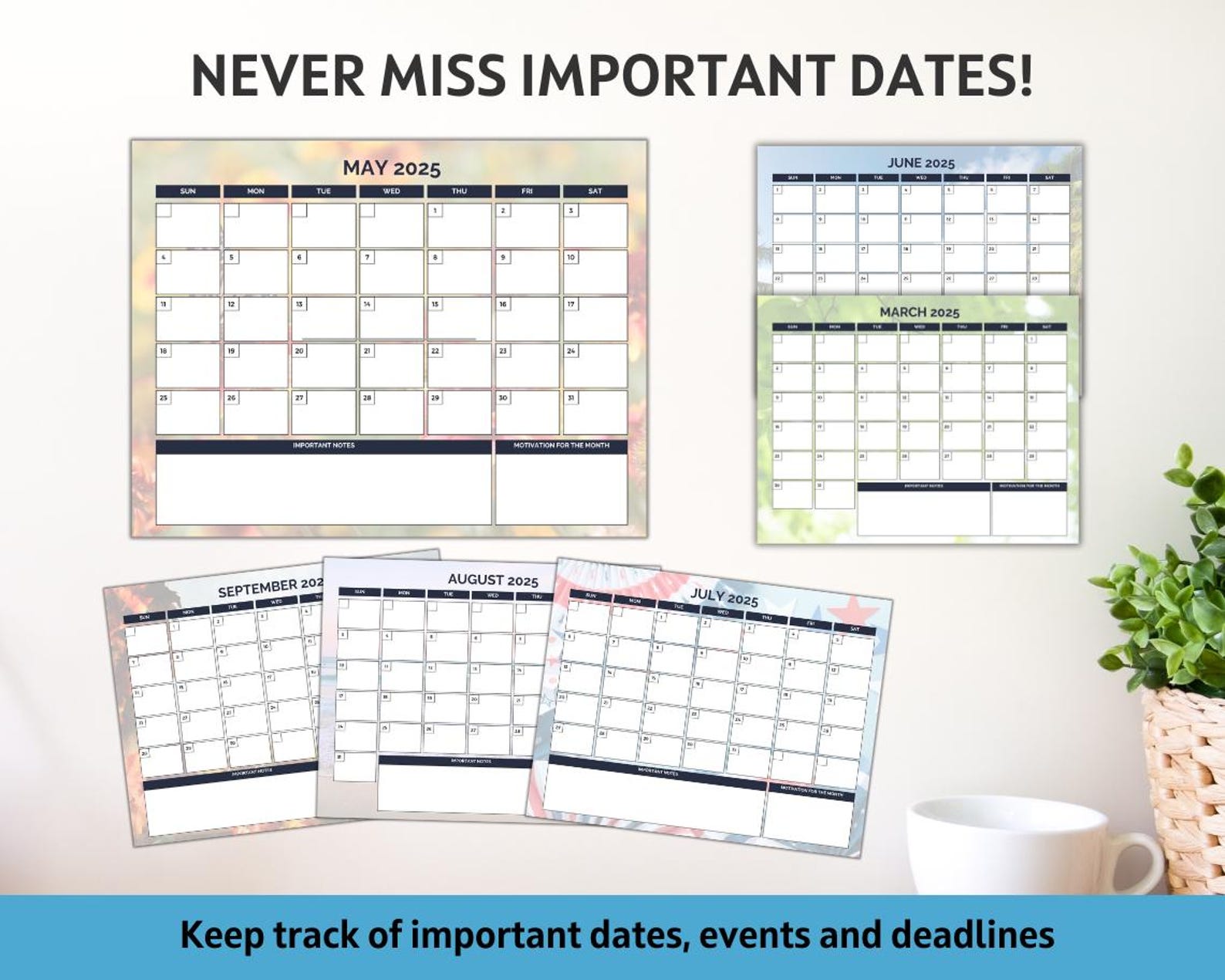 Editable Calendar Template, Calendar to Print or Edit - 2025 Calendar ...