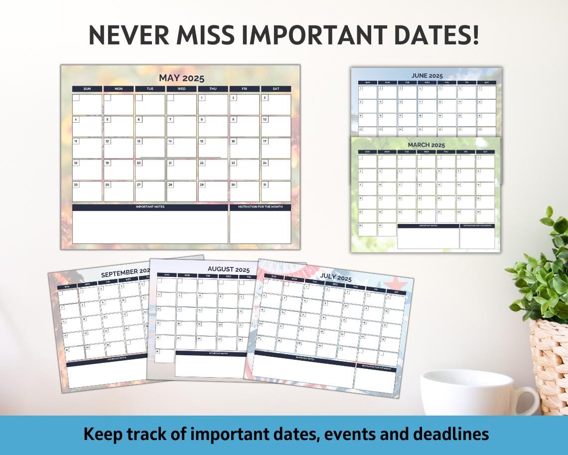 Editable Calendar Template, Calendar to Print or Edit - 2025 Calendar ...