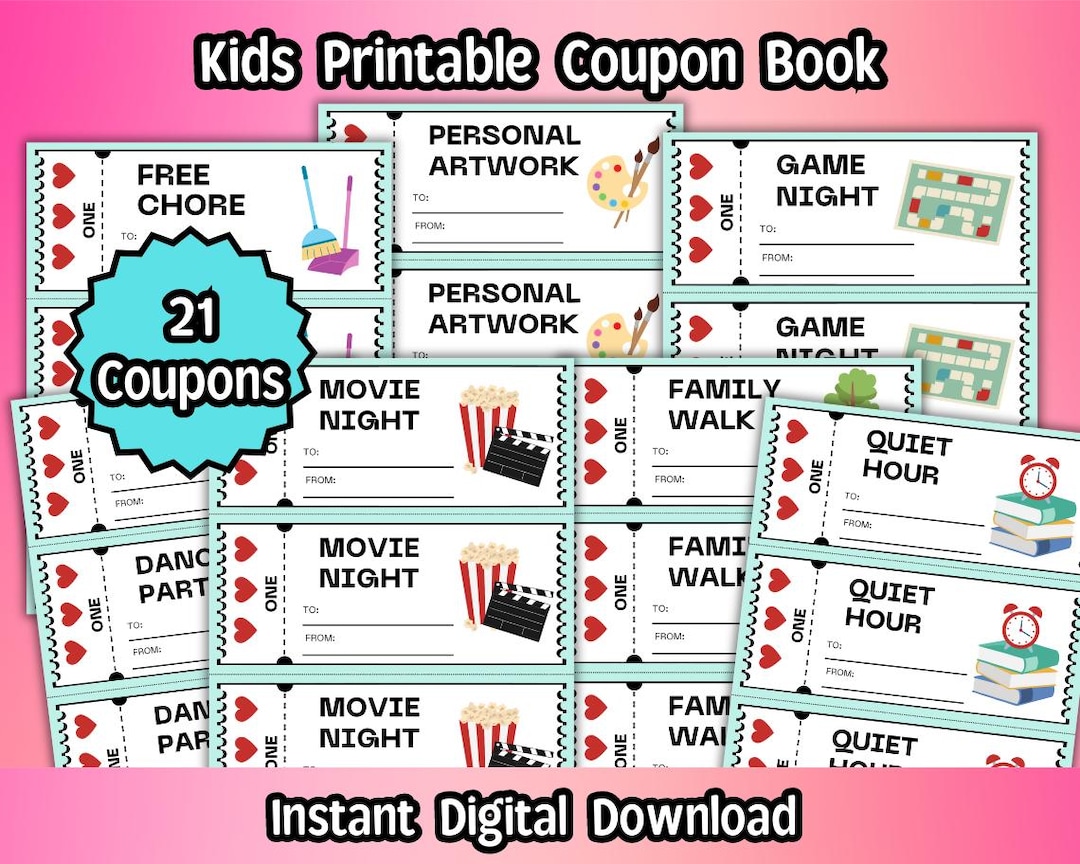 Coupon Book for Mom – Birthday Coupons for Mom and Dad | Free Chore ...