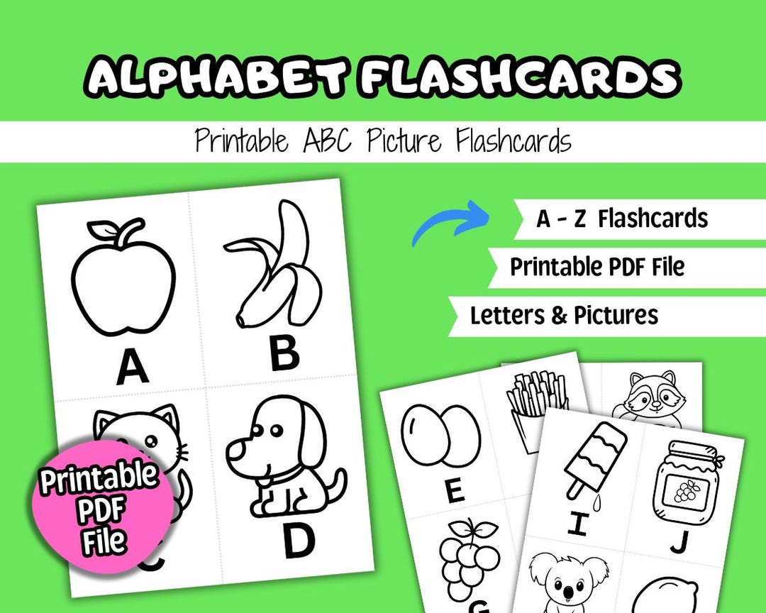 Printable Alphabet Flashcards | ABC Picture Flashcards | Alphabet ...