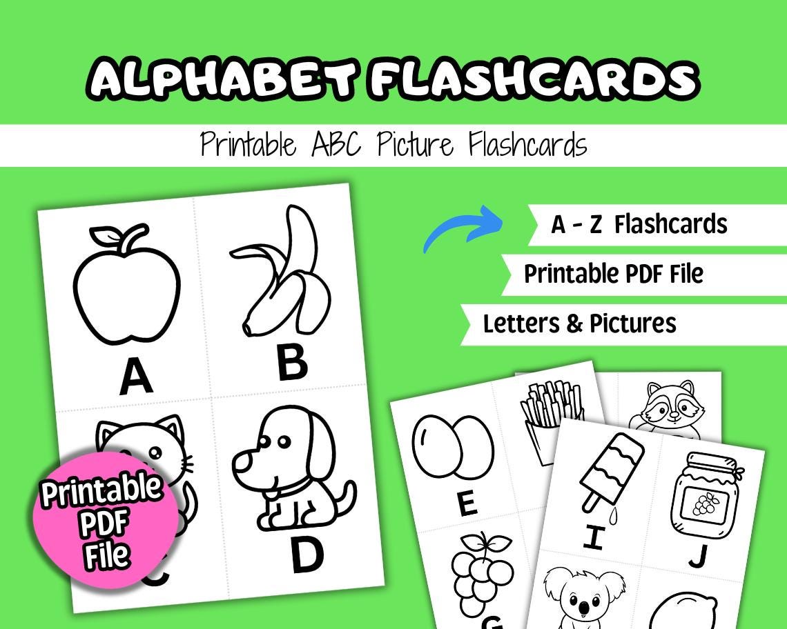Printable Alphabet Flashcards | ABC Picture Flashcards | Alphabet ...