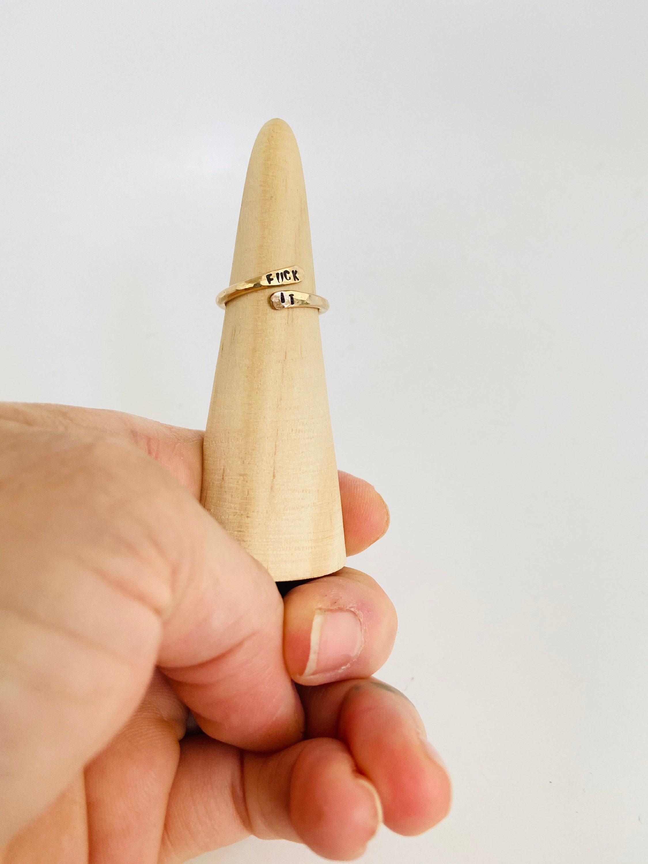 Fuck It Ring, Wrap Ring, Gold Fill Wrap Ring, Sterling Wrap Ring, Fuck Jewelry, Fuck It, Gold ...