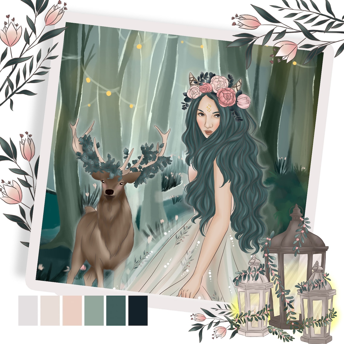 Forest Nymph: Clipart Planner Graphic Planner Sticker - Etsy